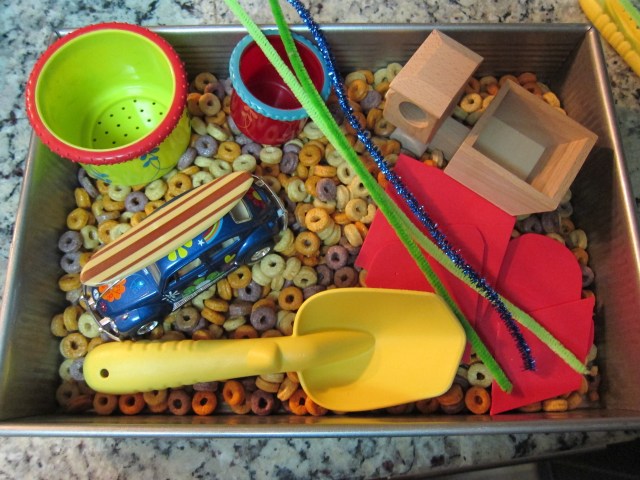 Fruit Loop Sensory Bin
