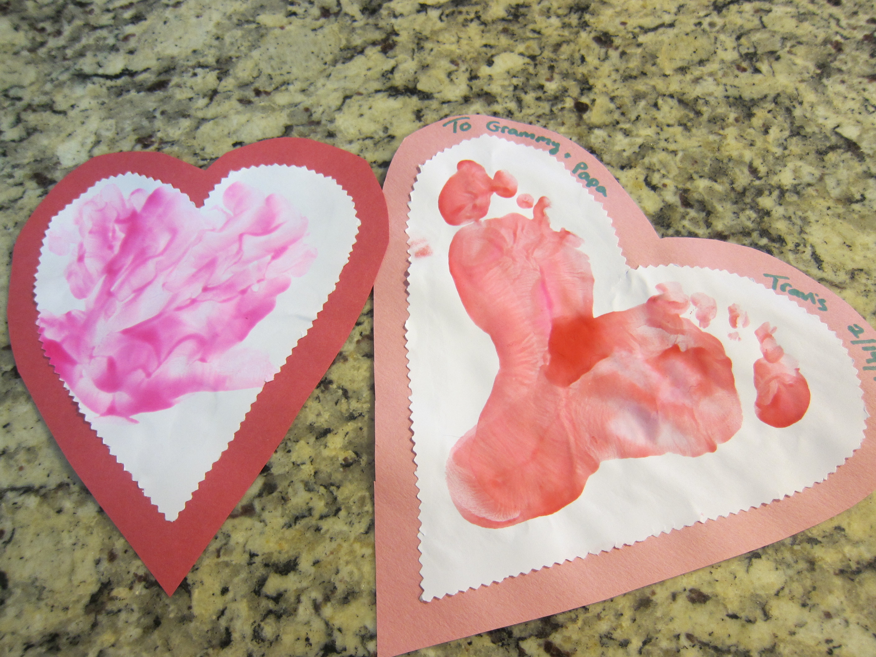 Handprint and Footprint Hearts – joyful parenting