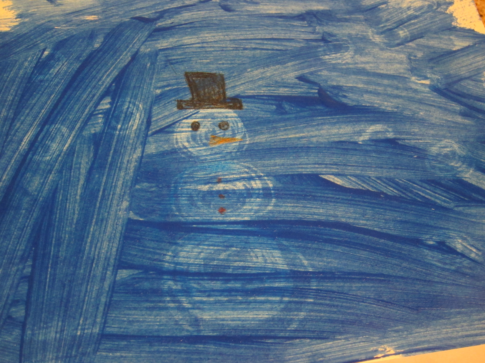 Snowman Wax Resist Painting – joyful parenting