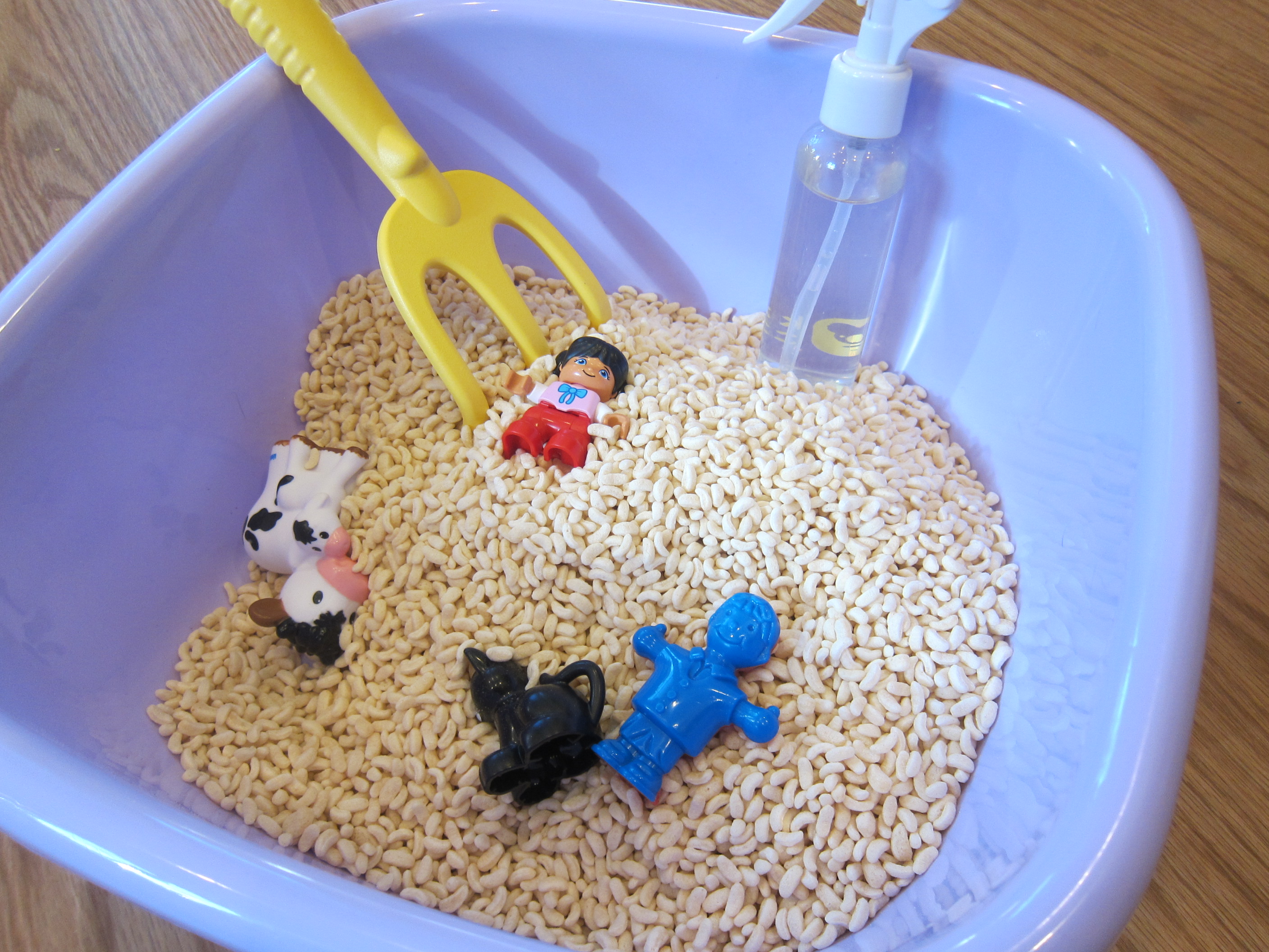 Rice Cereal Sensory Tray – joyful parenting