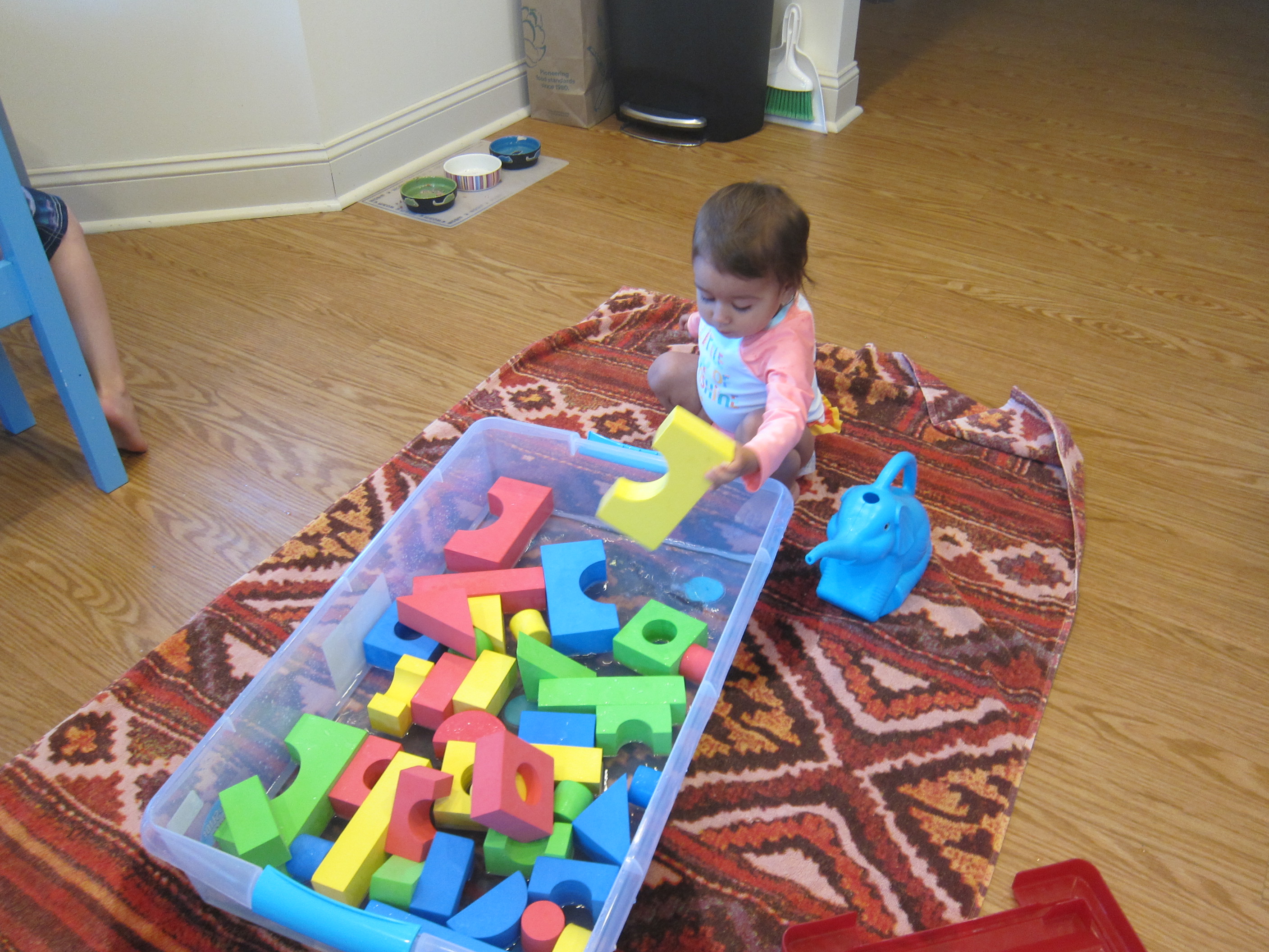 Foam Blocks in Water – joyful parenting