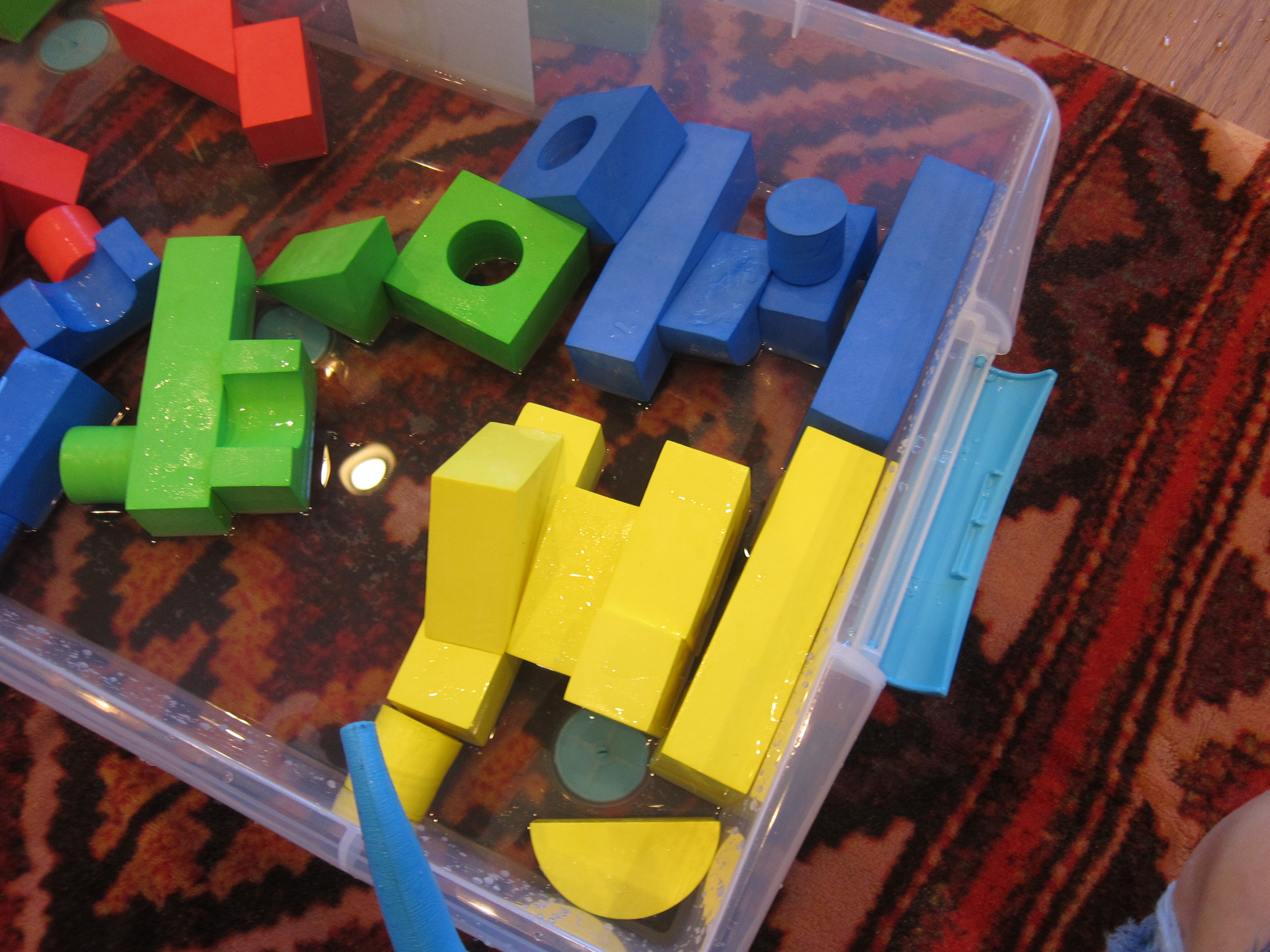 Foam Blocks in Water – joyful parenting