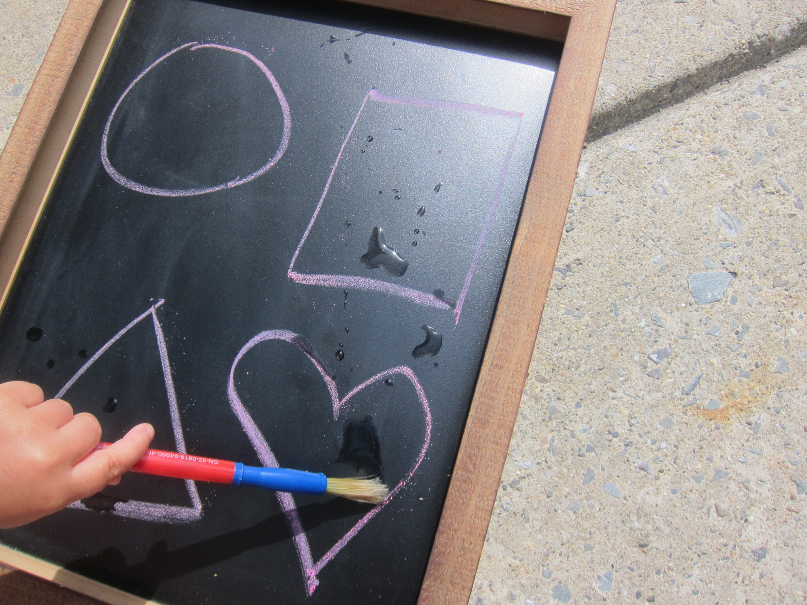 Tracing on a Wet Chalkboard – joyful parenting