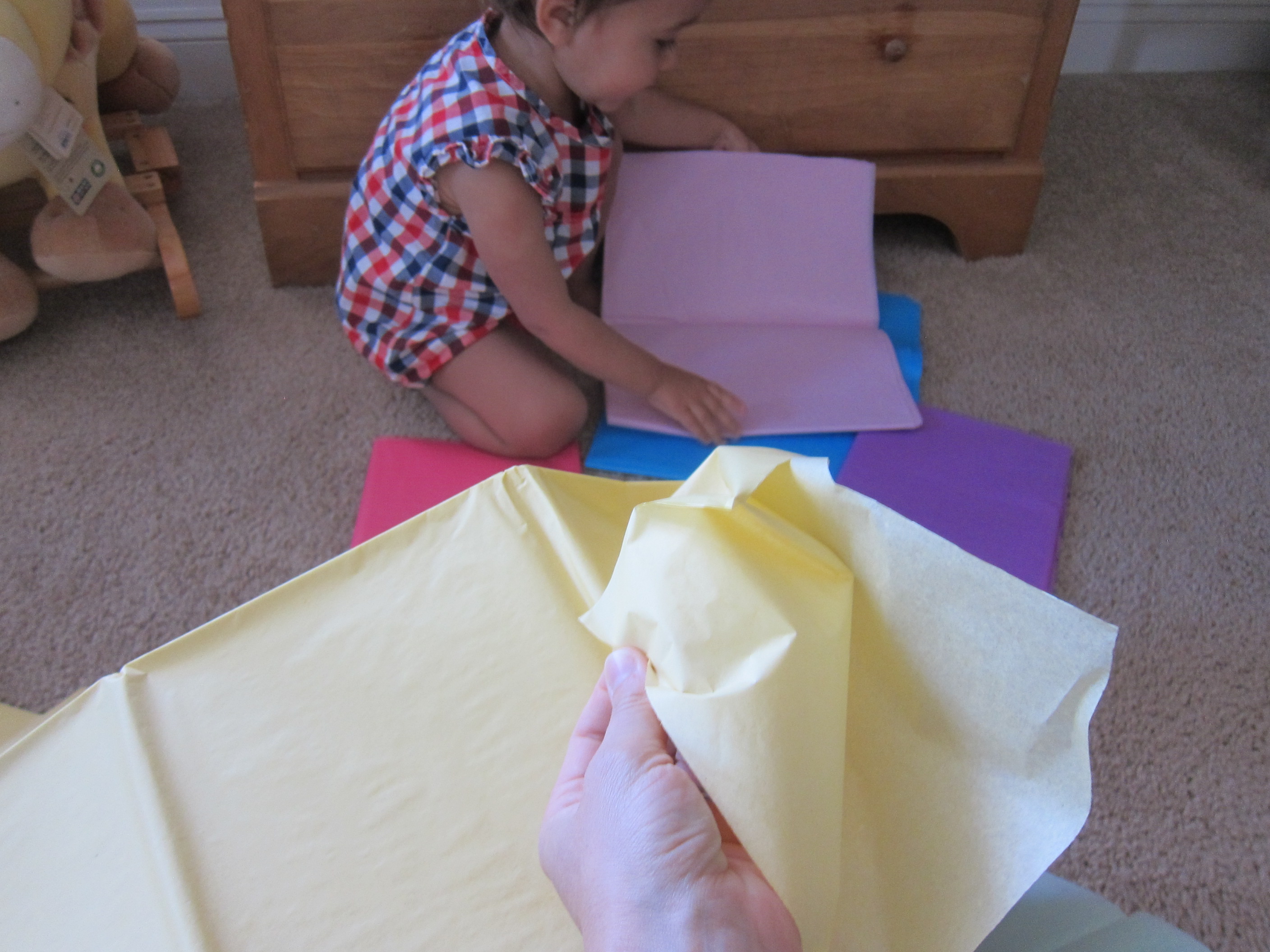 Giant Tissue Paper Sensory Bin – joyful parenting