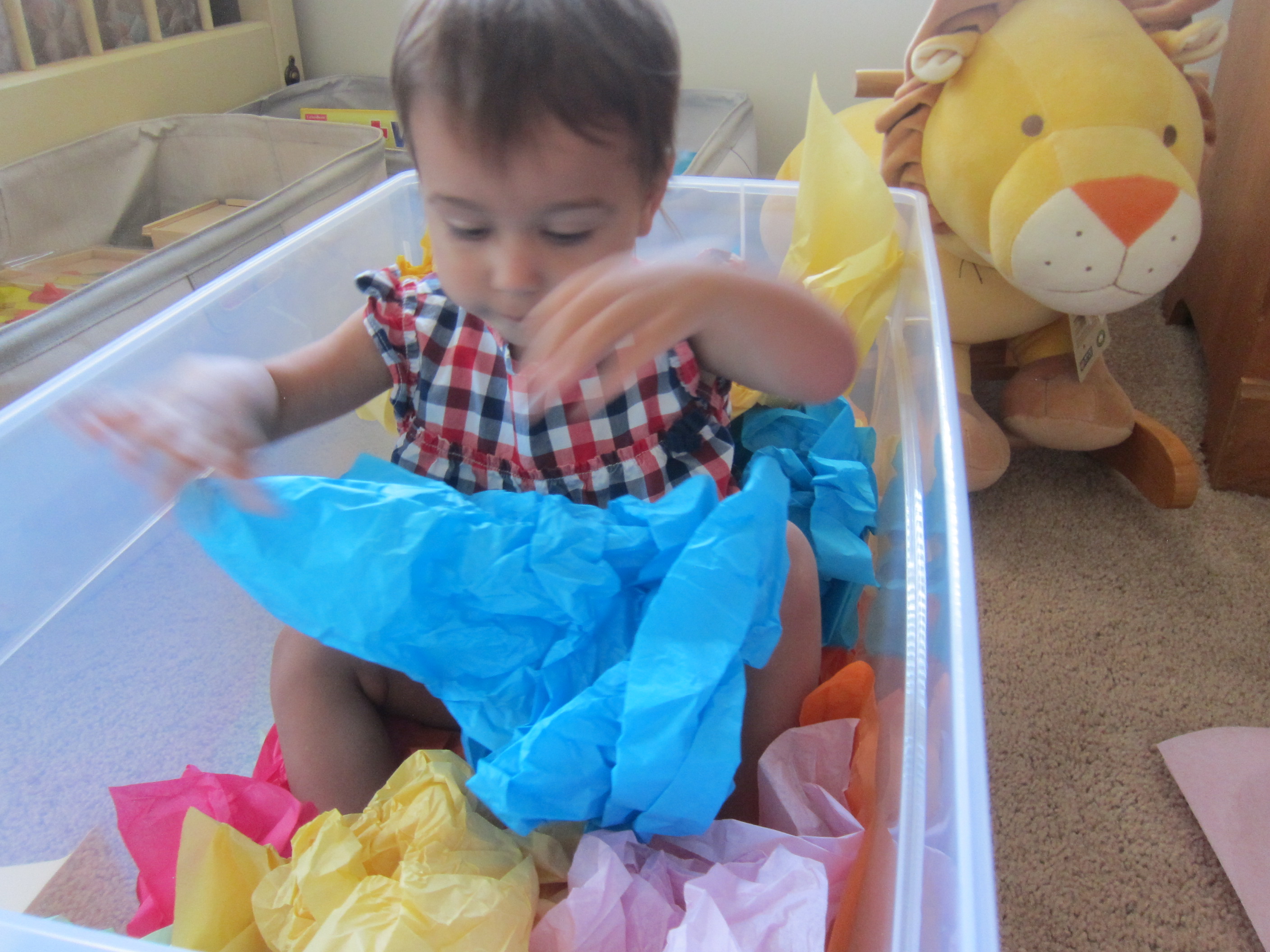 Giant Tissue Paper Sensory Bin – joyful parenting