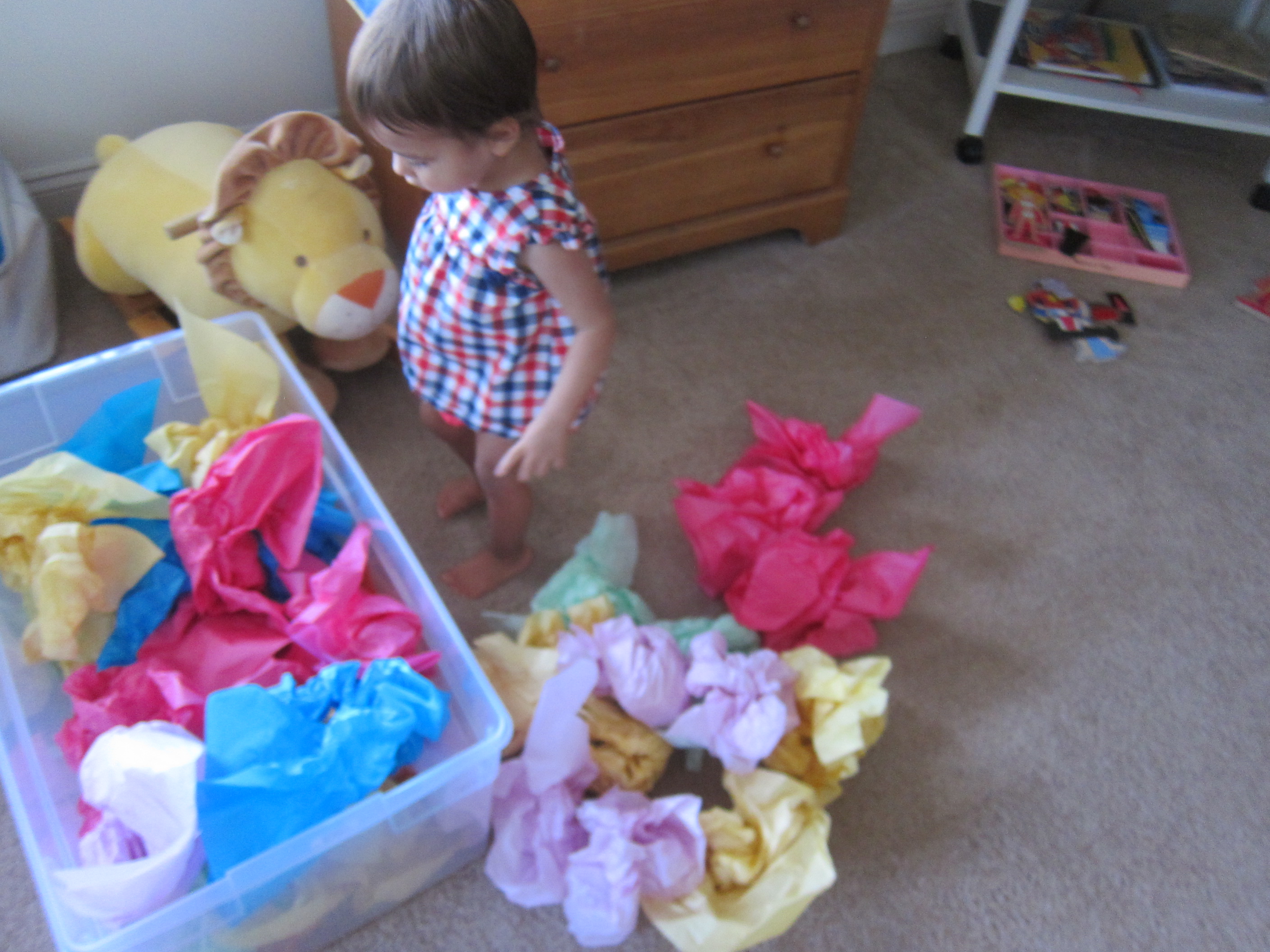 Giant Tissue Paper Sensory Bin – joyful parenting