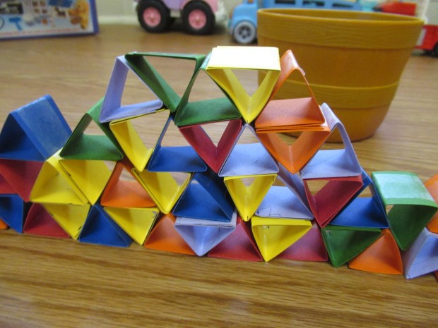 Thick Paper Triangles for Towers and Play – joyful parenting